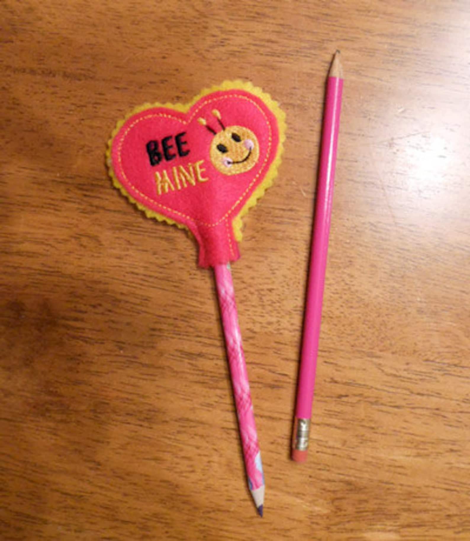 Valentine's Day Pencil Topper Embroidery Machine Design Set - Etsy