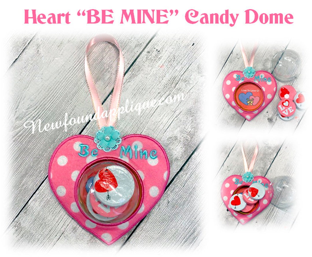 ITH Heart Candy Dome Holder Embroidery Machine Design - Etsy