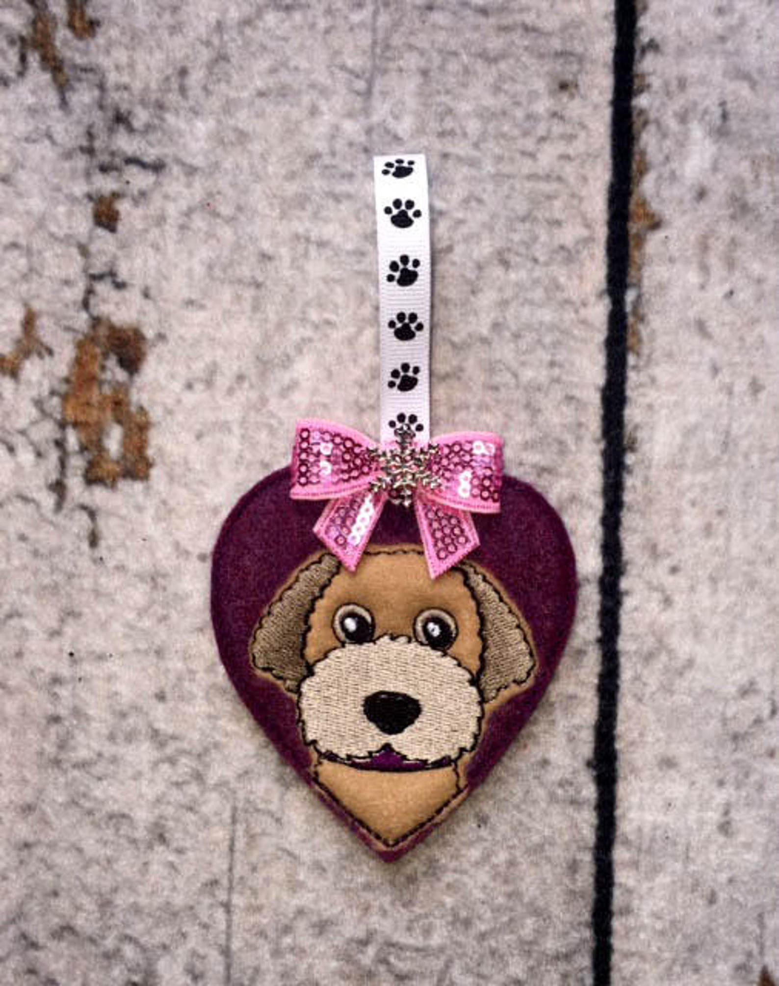 In the Hoop Labradoodle Stocking and Heart Ornament Embroidery - Etsy