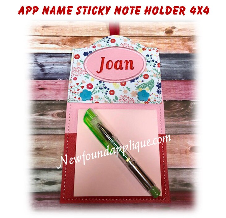 Sticky Note Holder With Applique Embroidery Design - Etsy