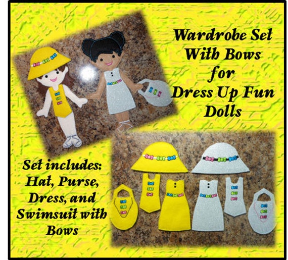 In The Hoop Dress Up Fun Doll Wardrobe with Bows Embroidery | Etsy
