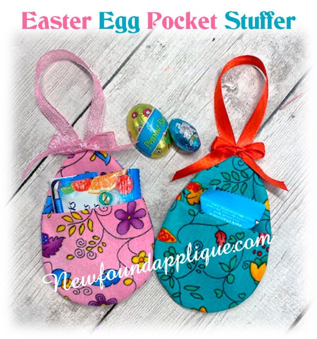 Easter Egg Treat Pocket Embroidery Design - Etsy