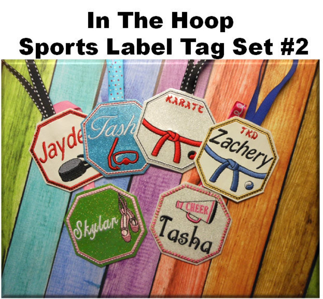 In the Hoop Sports Label Set 2 Embroidery Machine Design Set - Etsy