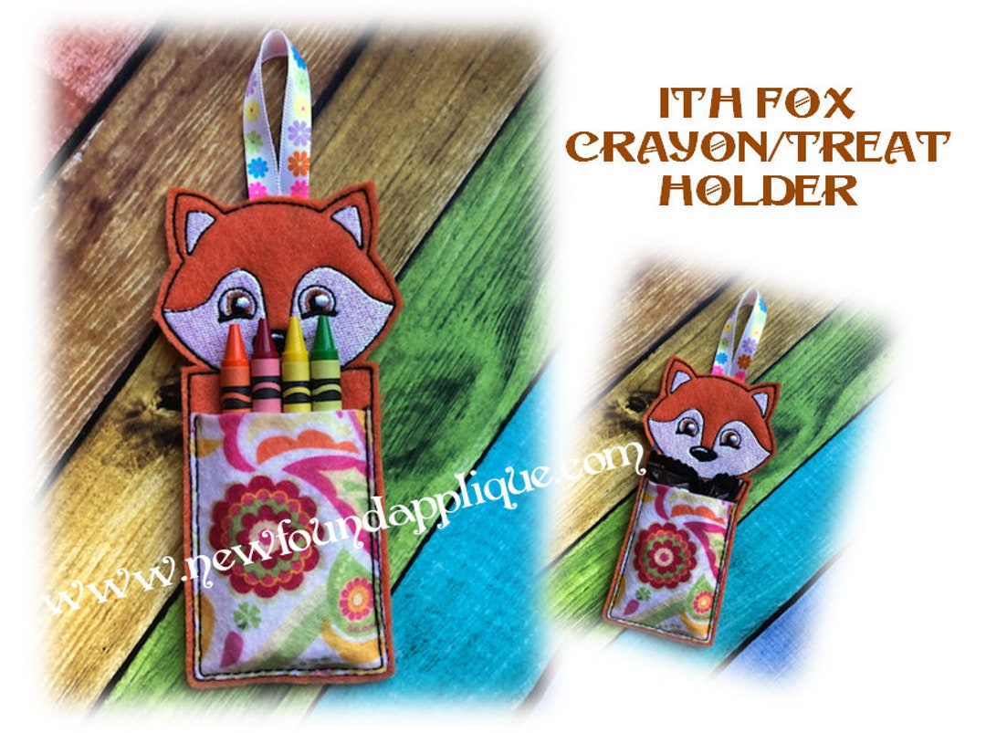 In the Hoop Fox Crayon/treat Holder Embroidery Machine Design - Etsy