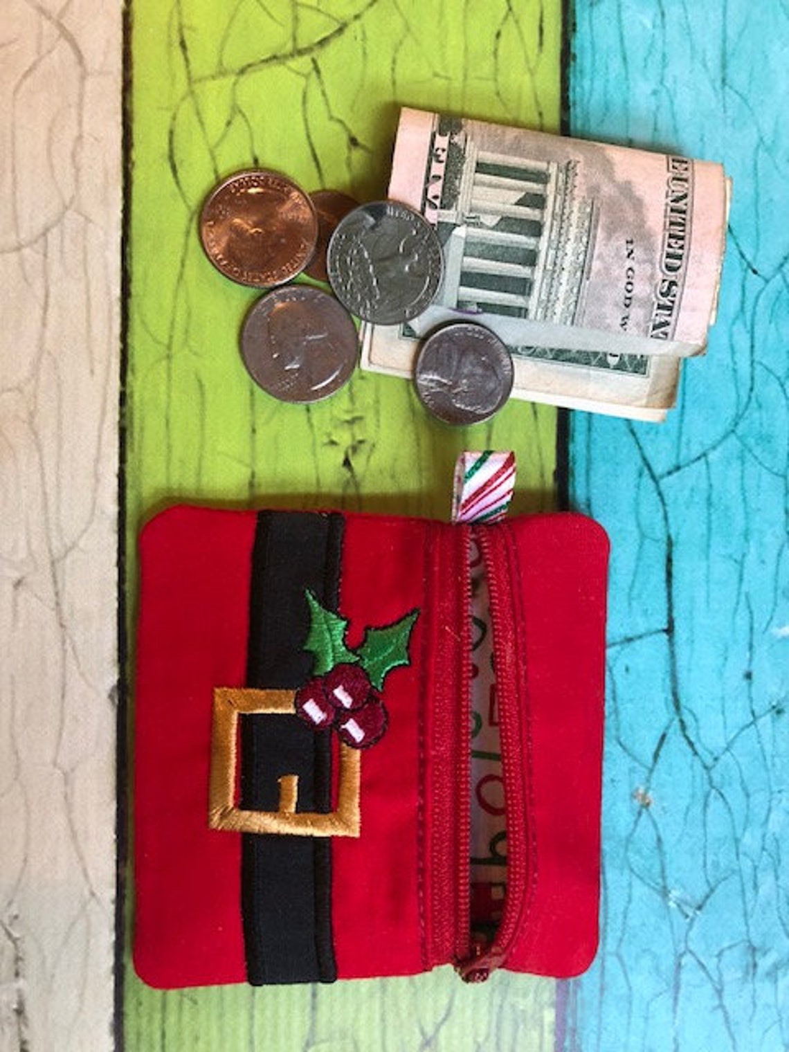 In the Hoop Santa Belt W Holly Zipped Case Embroidery Machine - Etsy