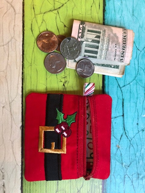 In The Hoop Santa Belt w Holly Zipped Case Embroidery Machine | Etsy