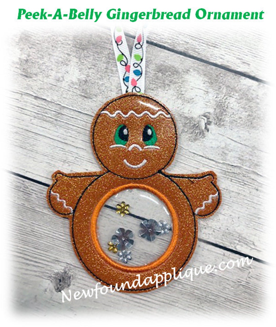In the Hoop Peek A Belly Gingerbread Ornament Embroidery Machine Design ...