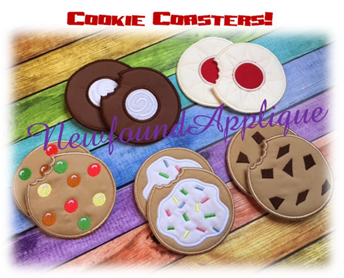 In the Hoop 10 Piece Cookie Coaster Embroidery Machine Design Set - Etsy