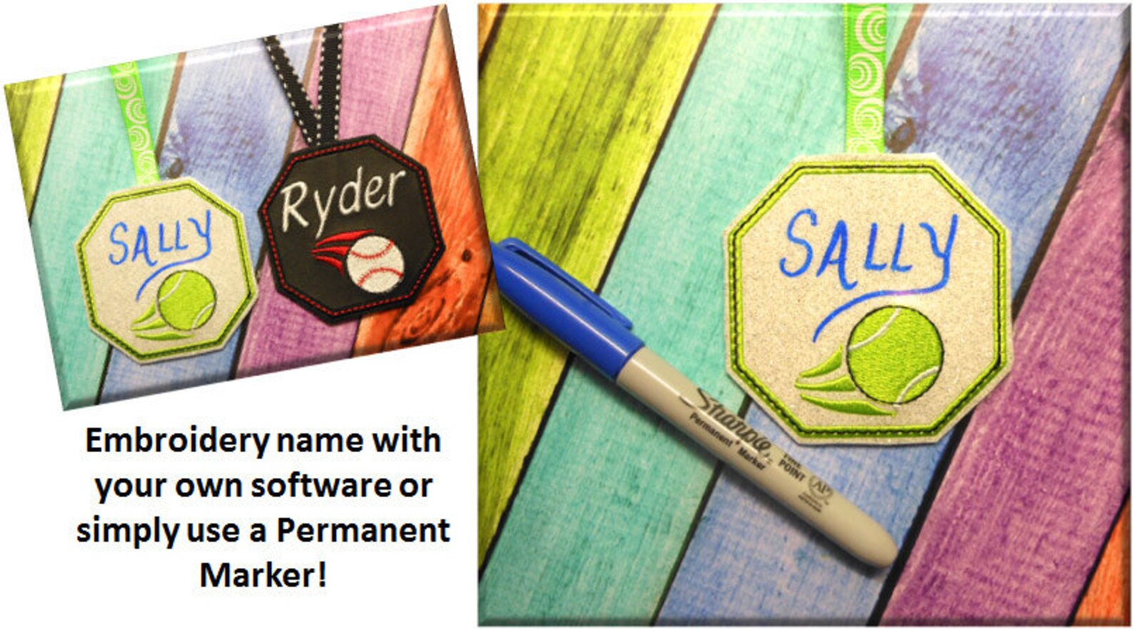 In the Hoop Sports Label Set 2 Embroidery Machine Design Set | Etsy