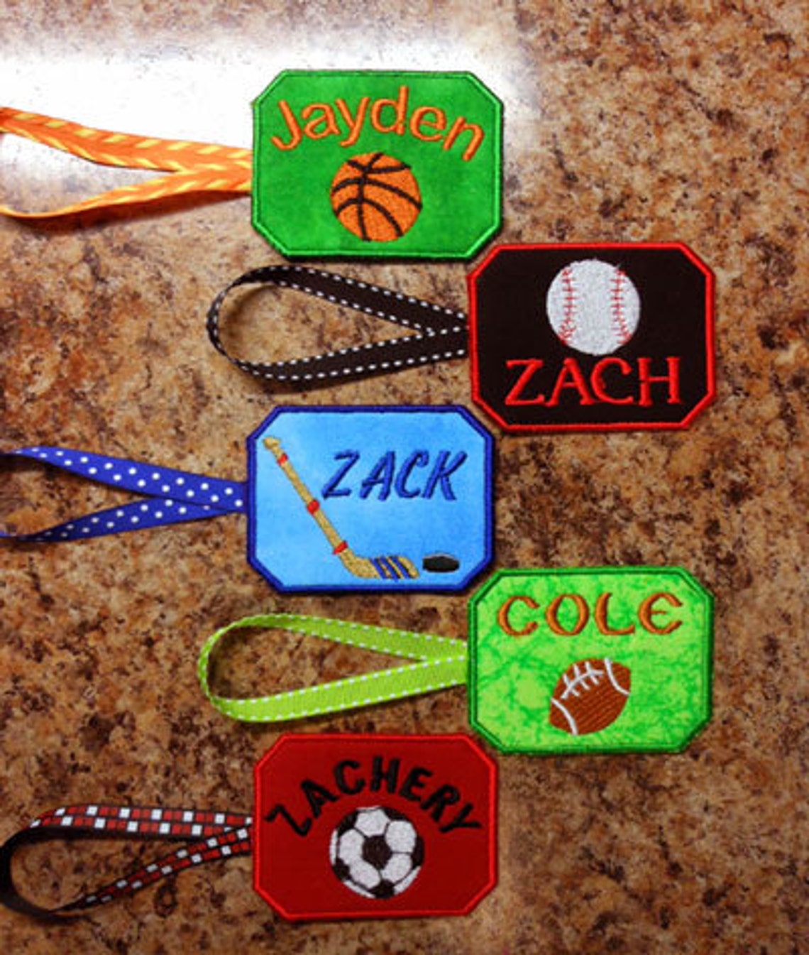 In the Hooop Sports Bag Tag Embroidery Machine Design Set - Etsy