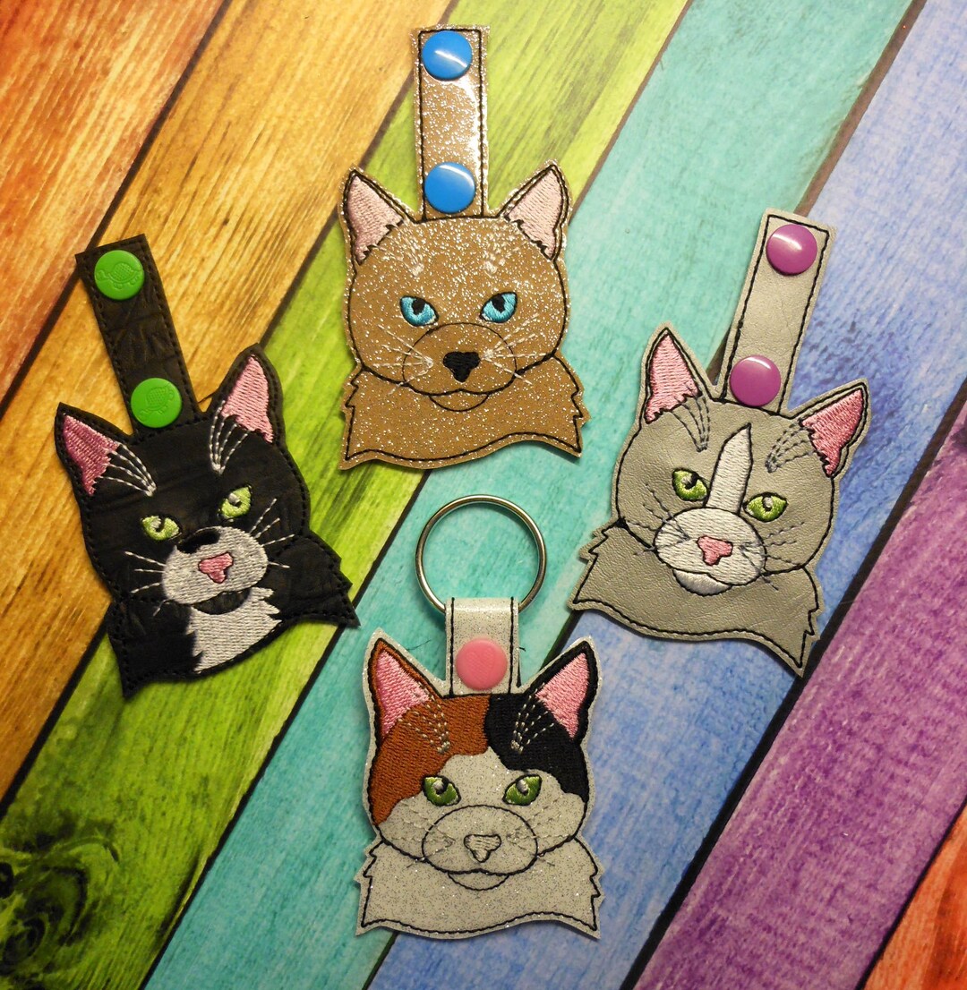Cat Key Fob Embroidery Machine Design Set 1 - Etsy