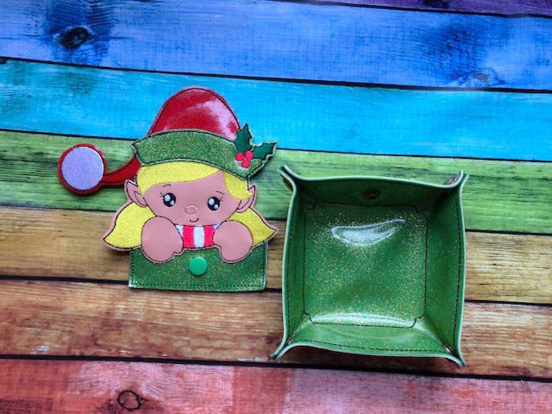 I the Hoop Girl Elf Peeker Snap Tray Embroidery Machine Design - Etsy