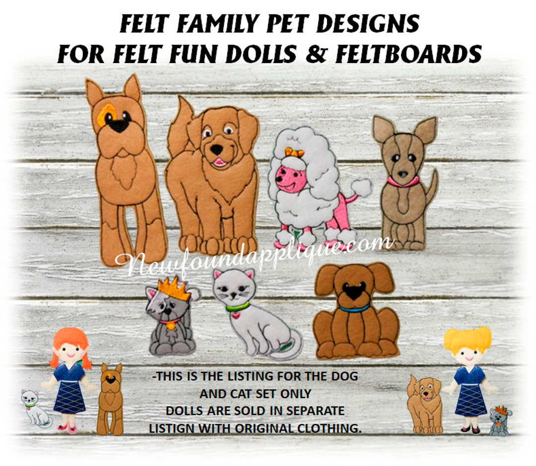 In the Hoop Felt Play Pets Embroidery Machine Design Set - Etsy