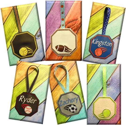 In the Hoop Sports Label Set 2 Embroidery Machine Design Set - Etsy