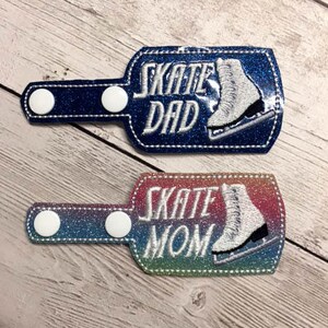 In the Hoop SKATE MOM & DAD Key Fob Embroidery Machine Design Set - Etsy