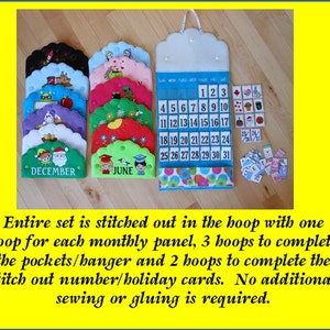 In the Hoop Perpetual Calendar Embroider Machine Design for 8"x10" Hoop ...