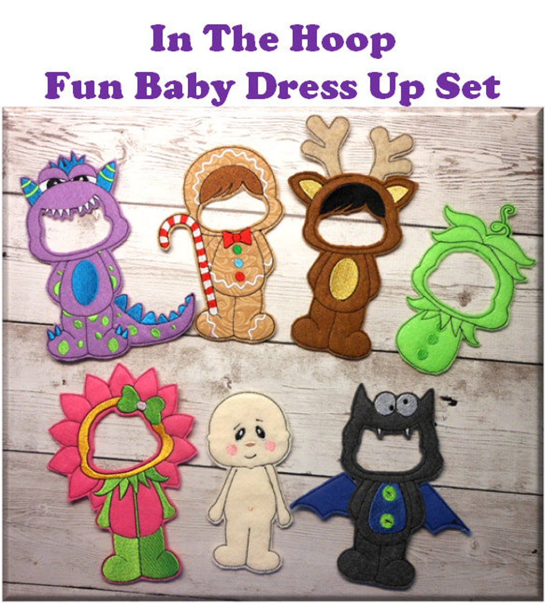 In the Hoop Baby Dress up Embroidery Machine Design Set for 5"x7" Hoop ...