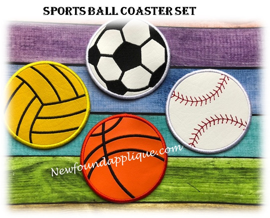 NFA Sports Ball Coaster Embroidery Machine Design Set - Etsy