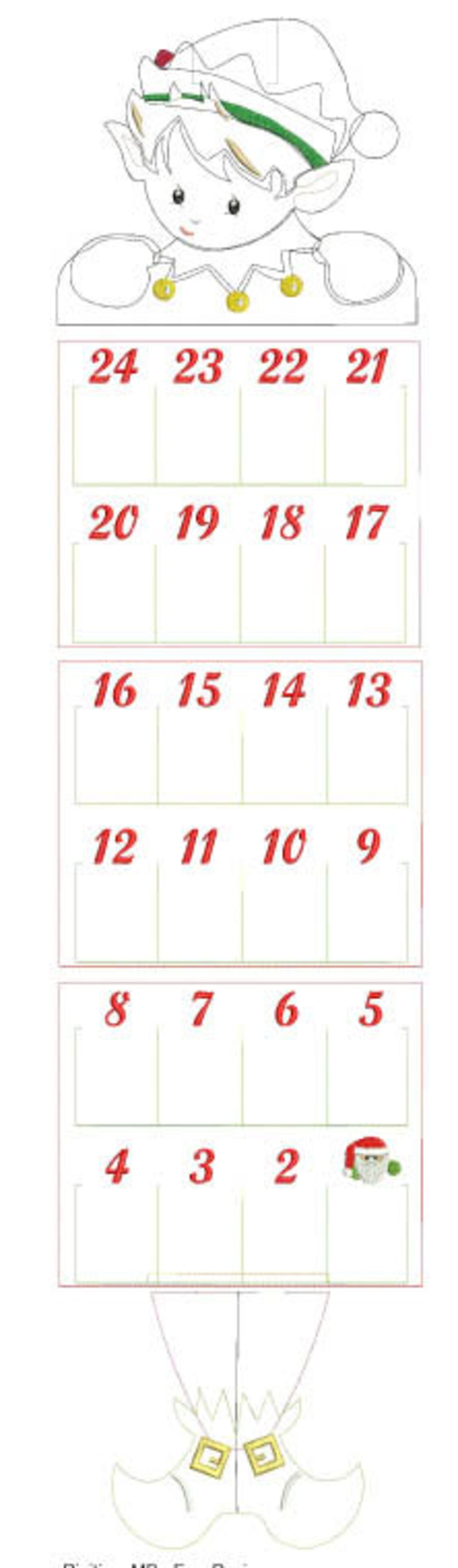 In the Hoop Advent Countdown Calendar Elf Embroidery Machine - Etsy