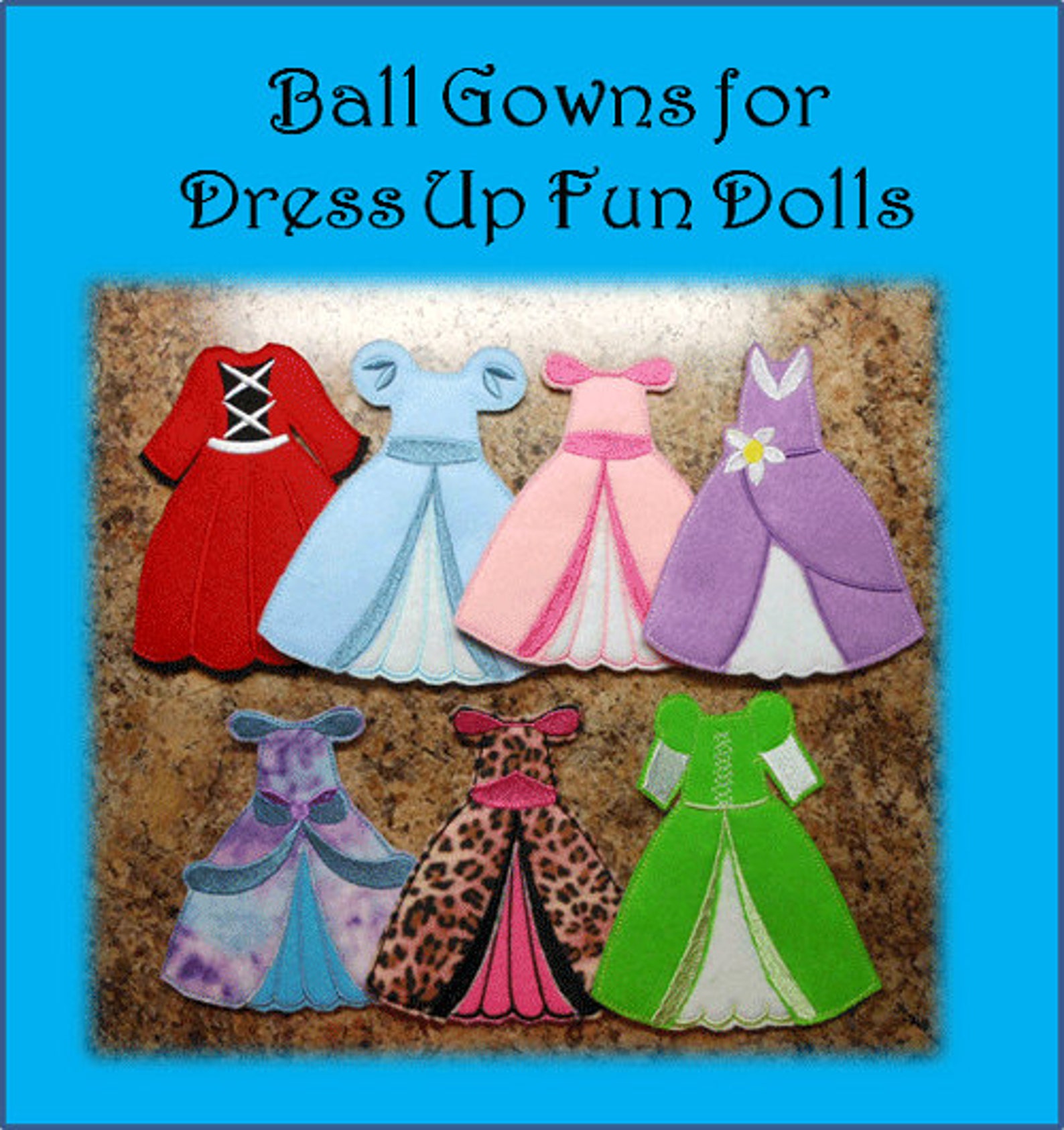 Felt Dress up Fun Doll Ball Gown Embroidery Machine Design Set - Etsy