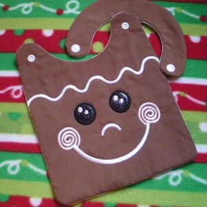 IN the Hoop Ginger Bread Boy Baby Bib Embroidery Machine Design for ...