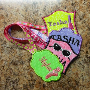 In the Hoop Bag Tag Embroidery Machine Design Set - Etsy