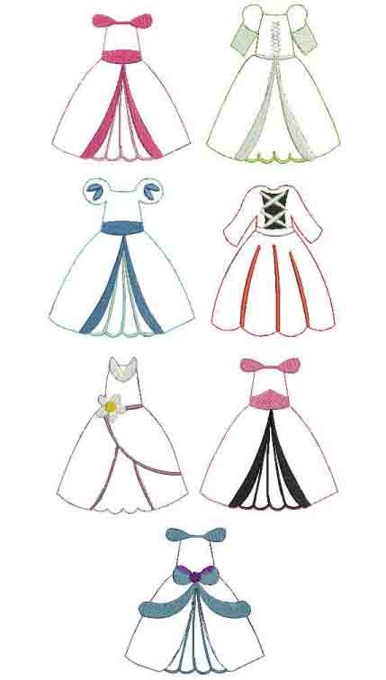 Felt Dress up Fun Doll Ball Gown Embroidery Machine Design Set - Etsy