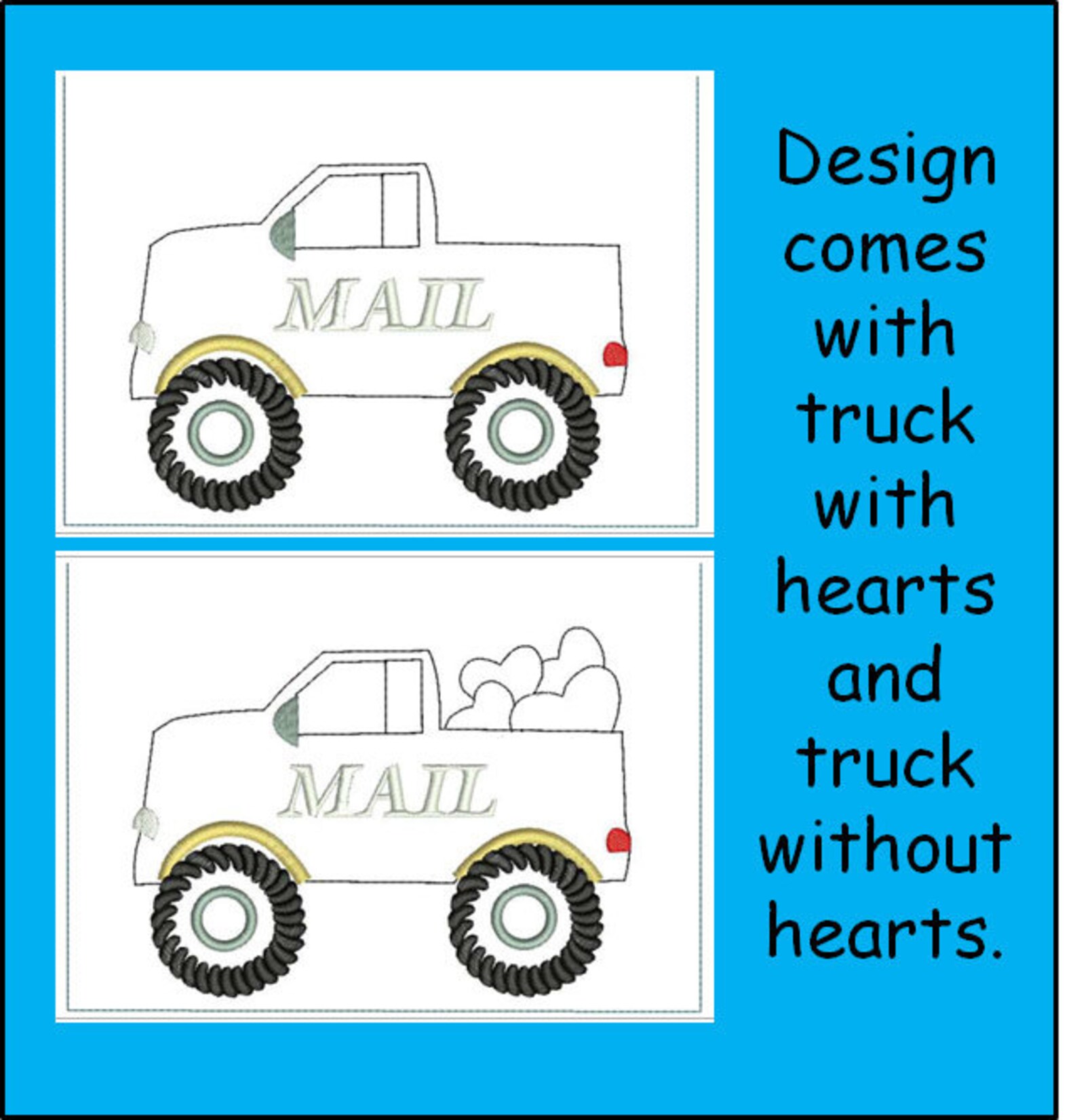 Truck Mailbox Embroidery Machine Design Set for 5x7 Hoop - Etsy