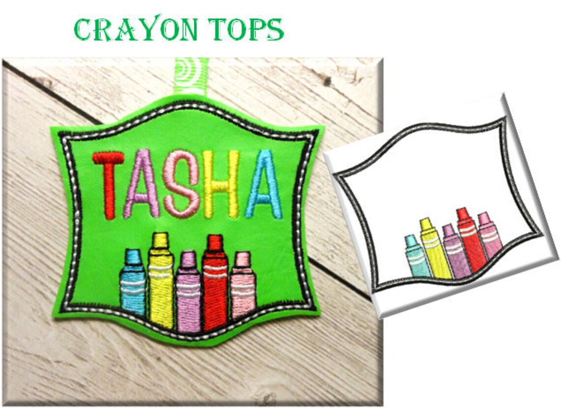 In the Hoop School Tags Embroidery Design Set | Etsy