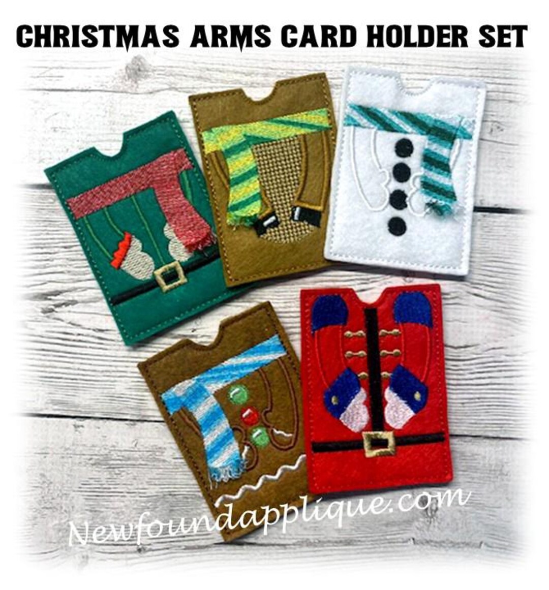 Christmas Arms Gift Card Holder Embroidery Design Set - Etsy