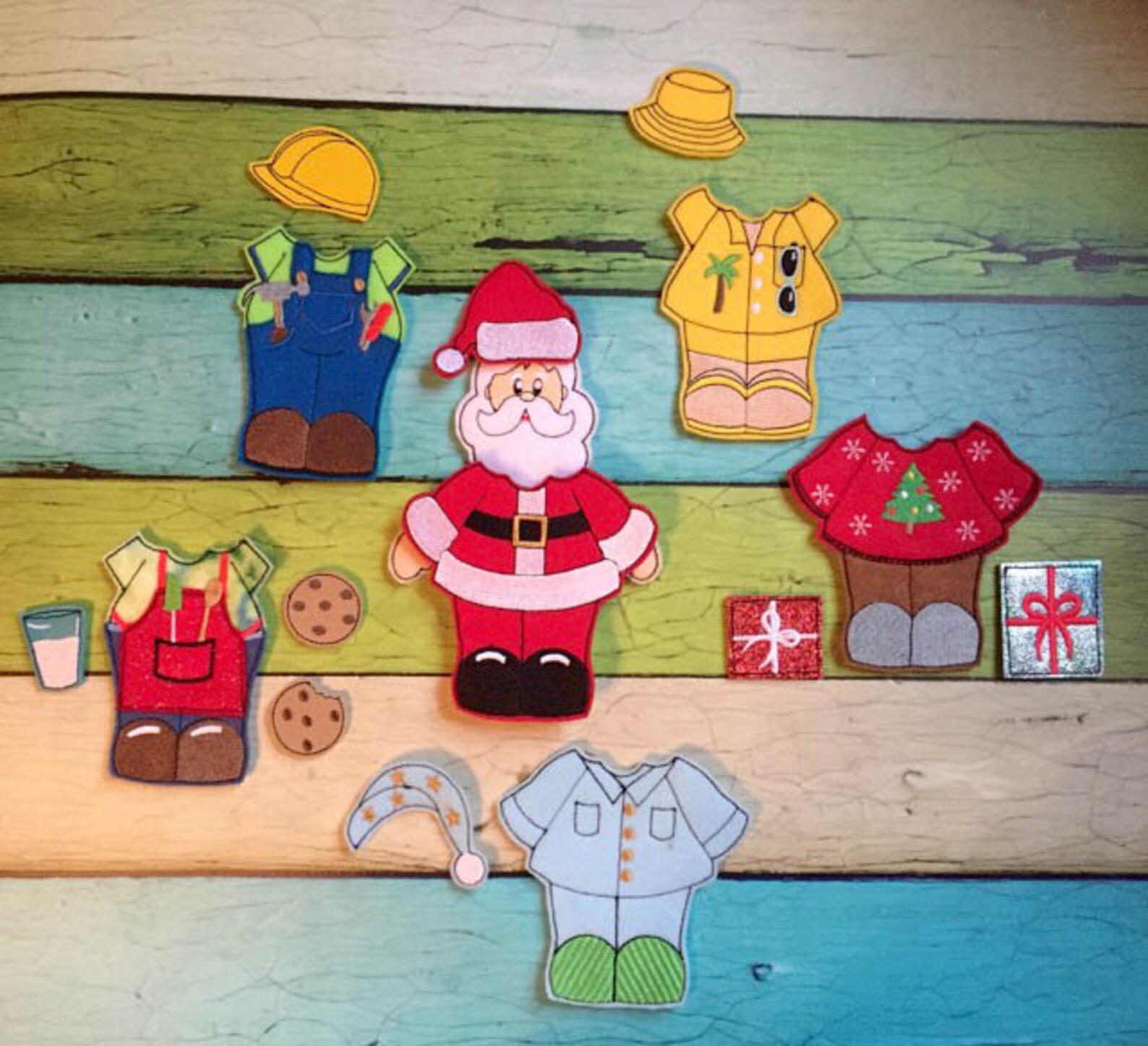 In the Hoop Santa Dress up Doll Embroidery Machine Design Set - Etsy