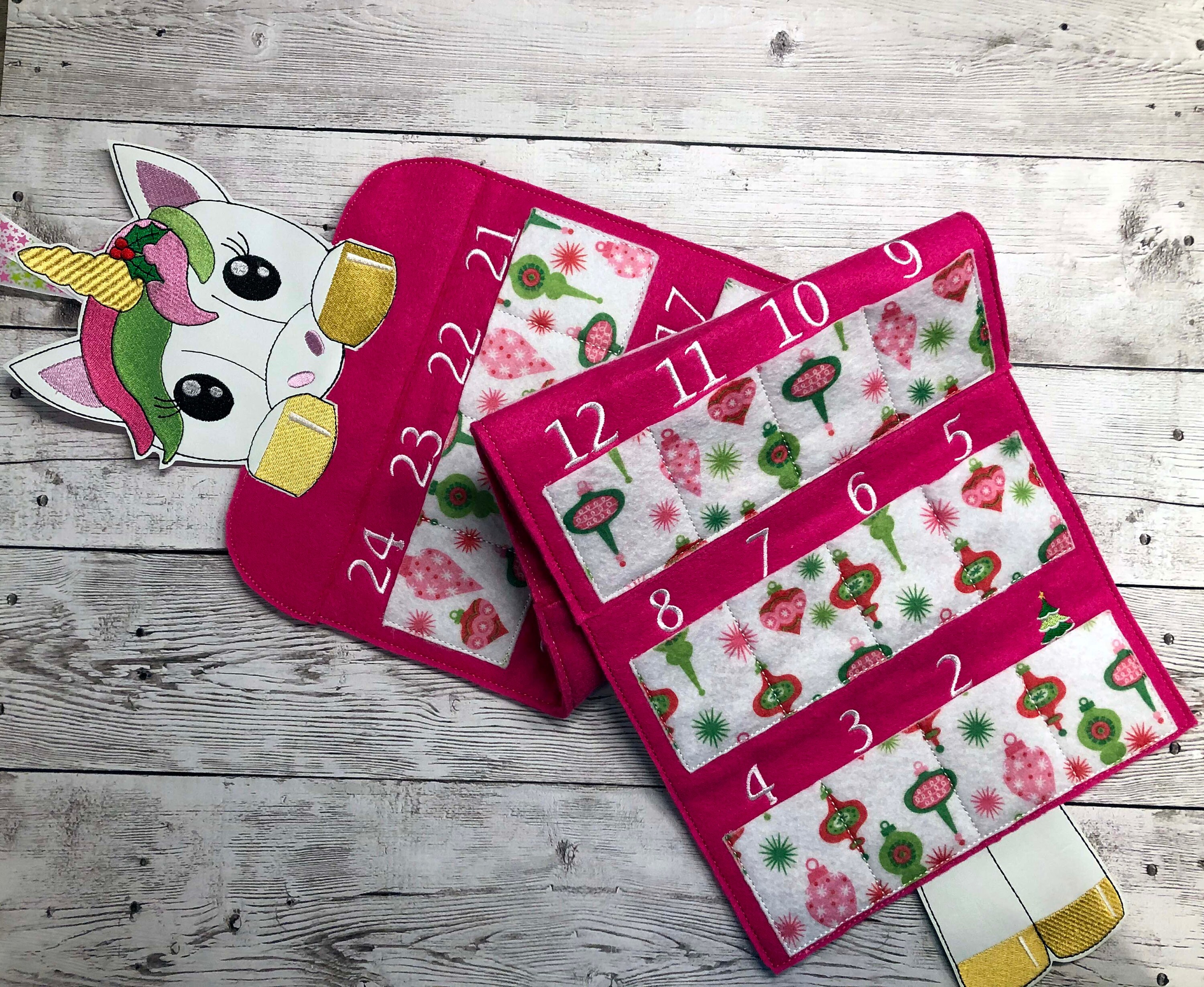 In the Hoop Unicorn Advent Calendar Embroidery Machine Design | Etsy