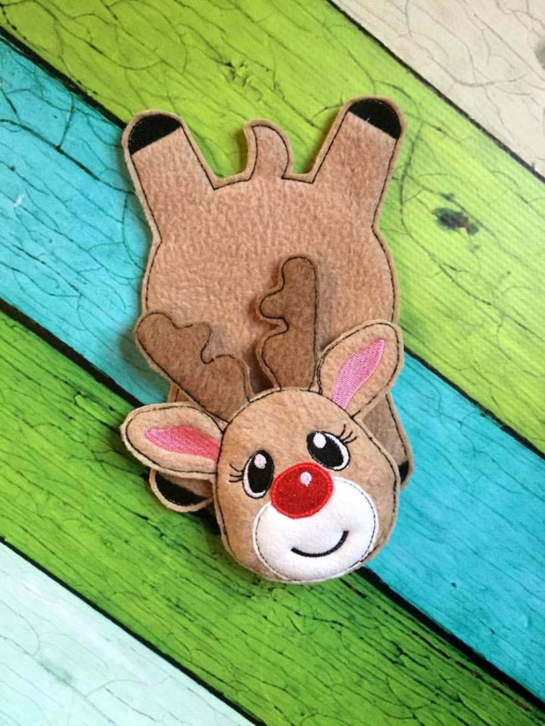 In The Hoop Flat Reindeer Coaster Embroidery Machine Design | Etsy