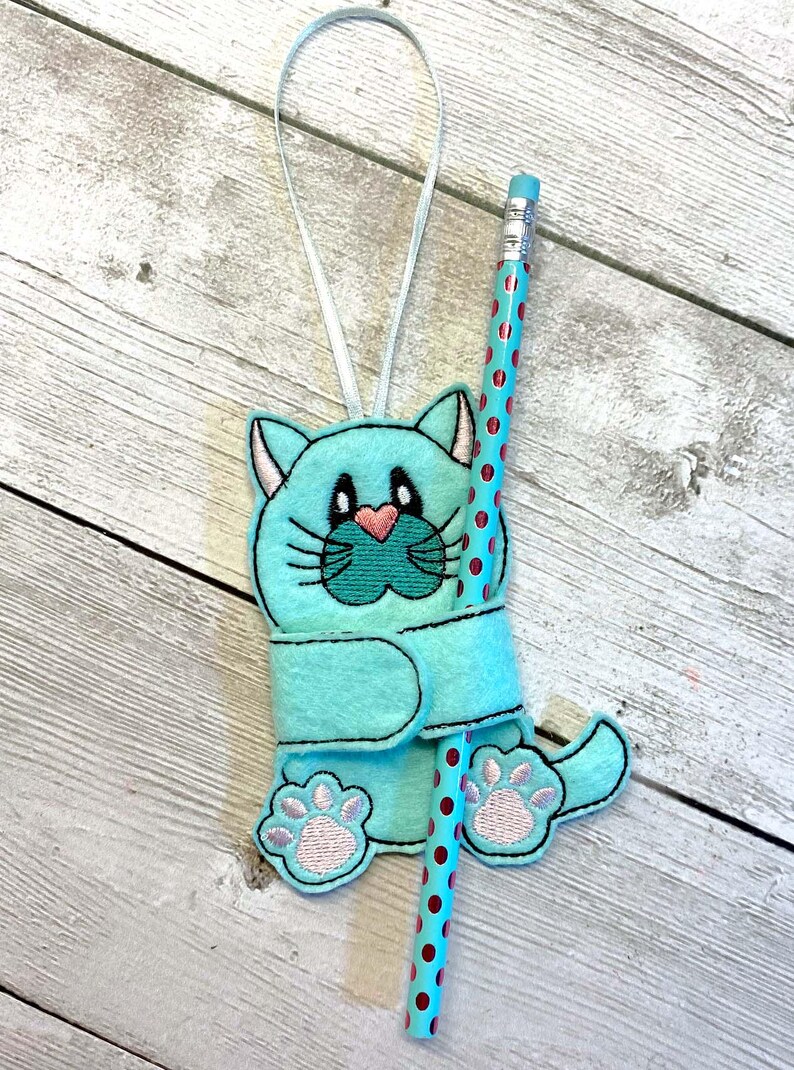 Cat Treat & Pencil Hugger Embroidery Design - Etsy