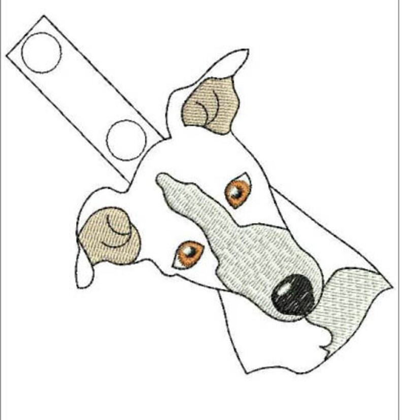 In the Hoop Greyhound Head Key Fob Embroidery Machine Design - Etsy