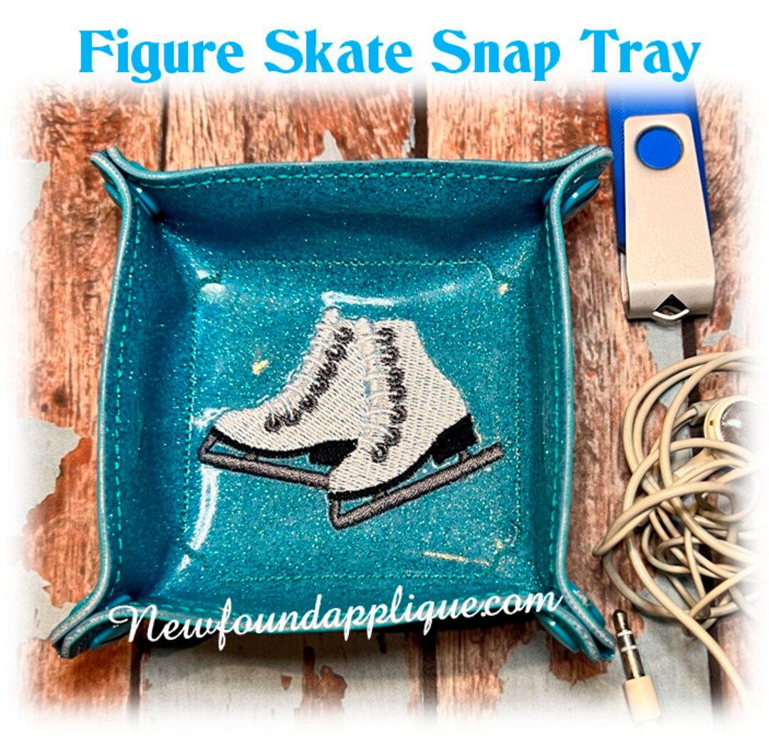 In the Hoop Figure Skate Snap Tray Embroidery Machine Design - Etsy