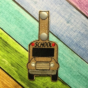 Inthe Hoop School Bus Snap Key Fob Embroidery Machine Design - Etsy