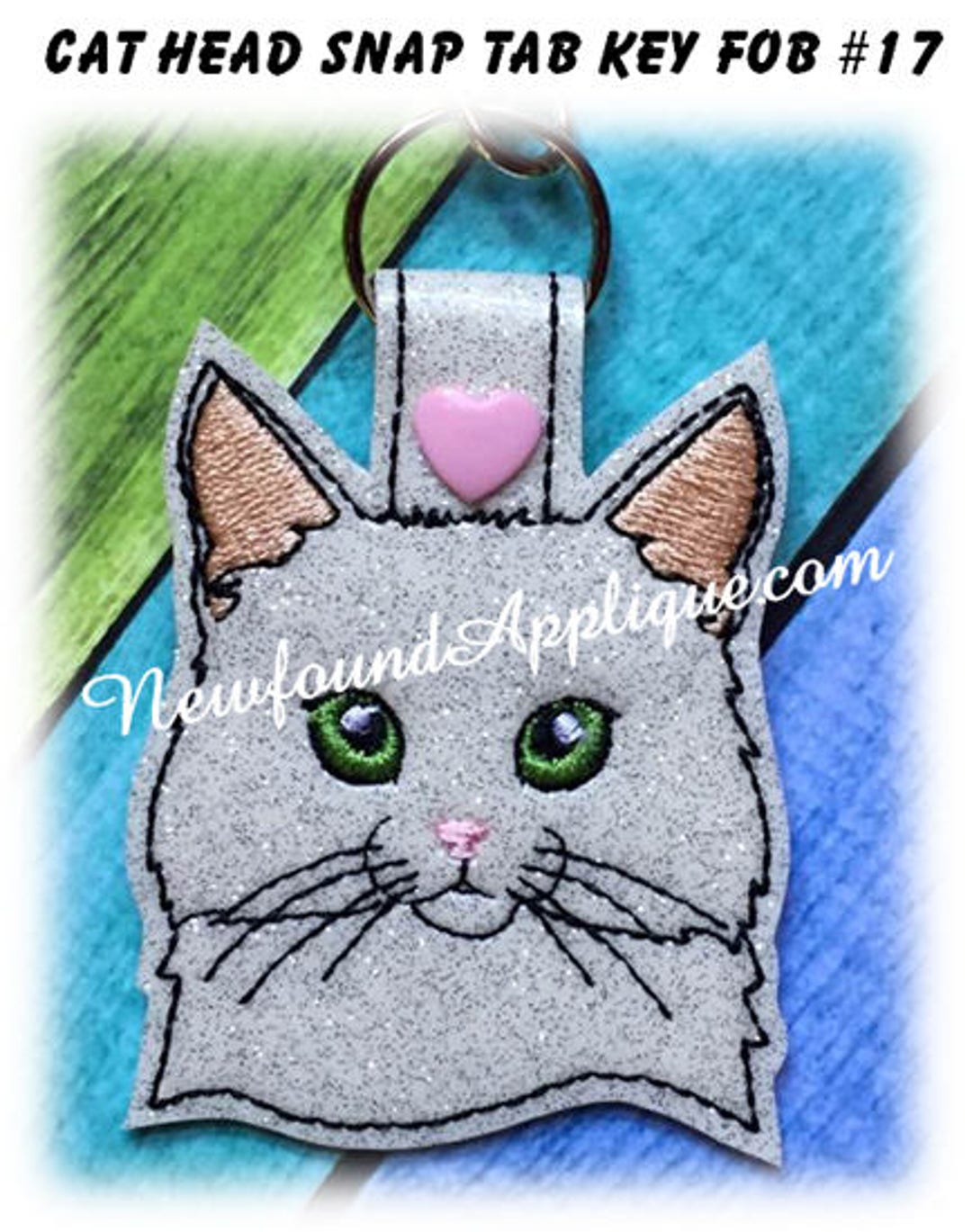 In the Hoop Cat Head Key Fob 17 Embroidery Machine Design - Etsy