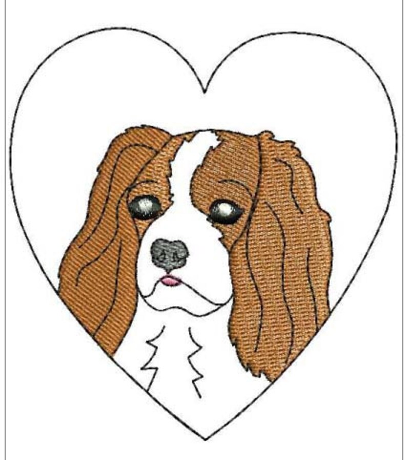 In the Hoop King Charles Stocking and Heart Ornament - Etsy