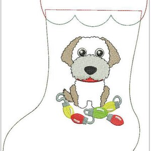 In the Hoop Labradoodle Stocking and Heart Ornament Embroidery Machine ...