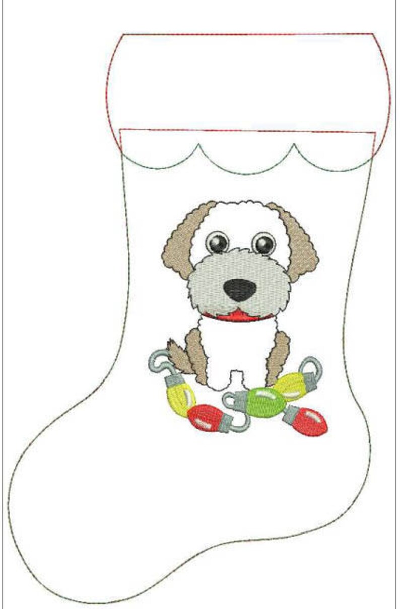 In the Hoop Labradoodle Stocking and Heart Ornament Embroidery - Etsy