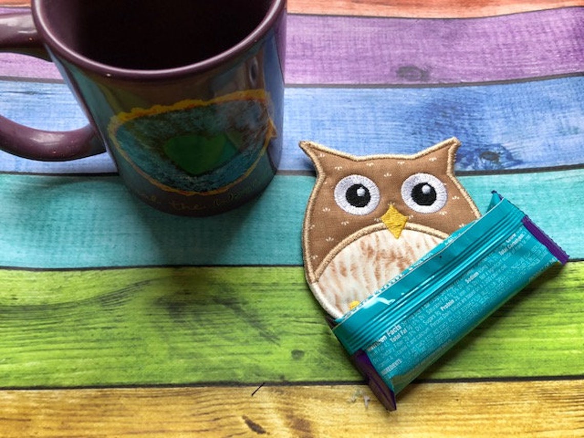 In the Hoop Owl Coaster Embroider Machine Design - Etsy