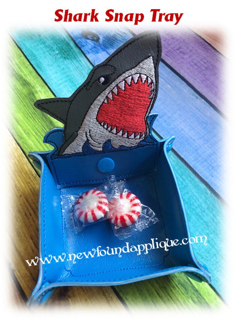 In the Hoop Shark Snap Tray Embroidery Machine Design Set - Etsy