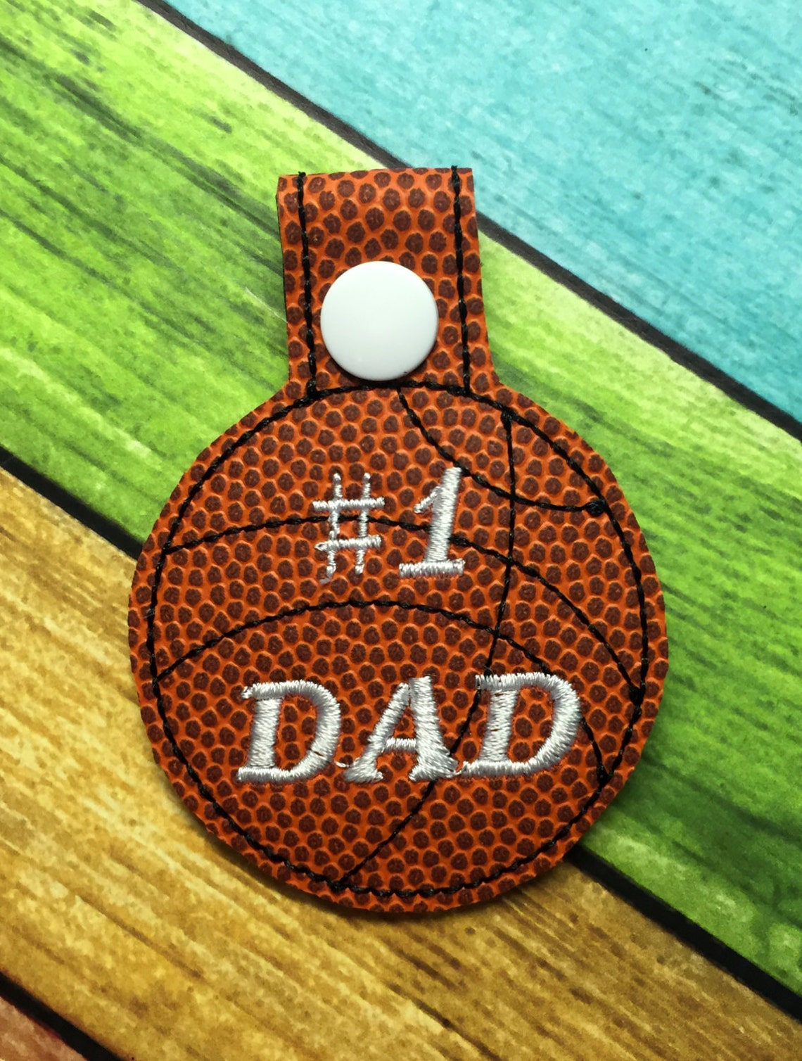 In the Hoop Basketball Dad Key Fob Embroidery Machine Design - Etsy