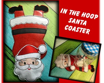 Quick Stitch Santa Suit Coasters in the Hoop Machine Embroidery Design ...