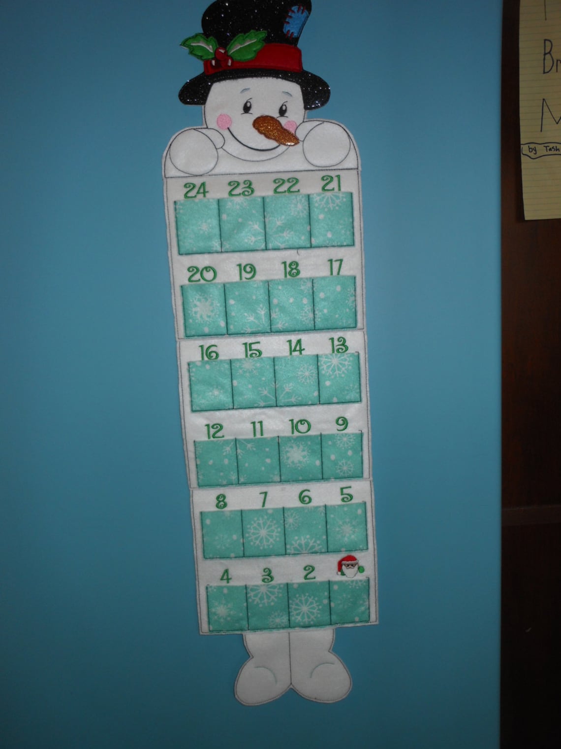 In the Hoop Snowman Advent Calendar Embroidery Machine Design - Etsy