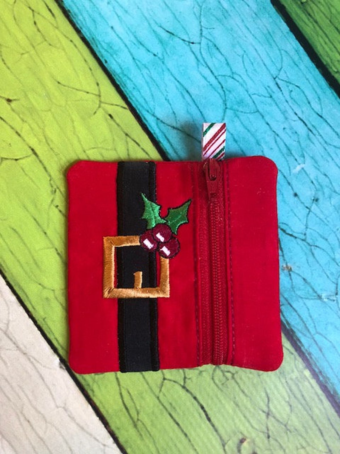 In the Hoop Santa Belt W Holly Zipped Case Embroidery Machine - Etsy