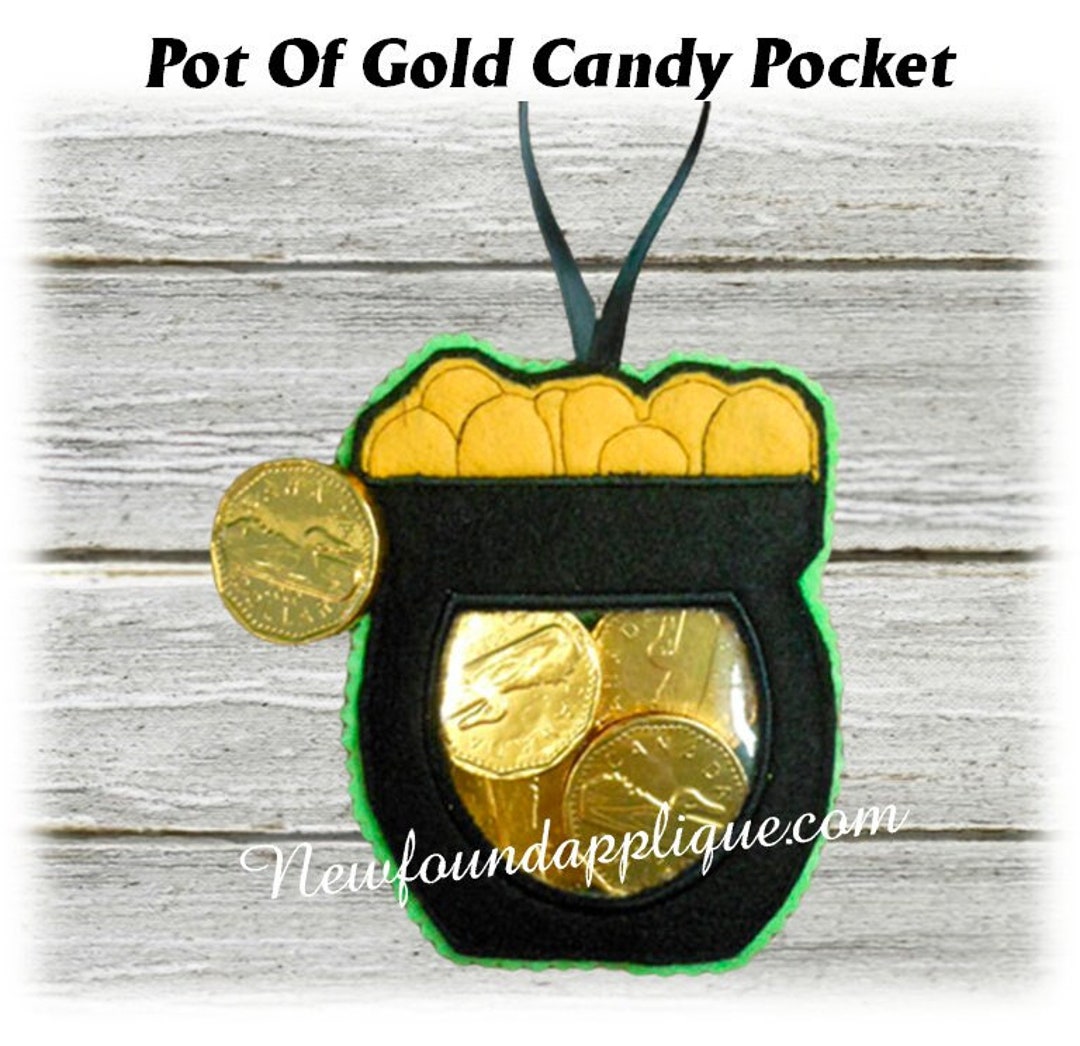 In the Hoop Pot of Gold Candy Pocket Embroidery Machine Design - Etsy