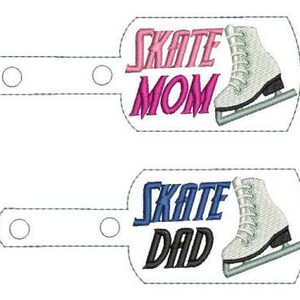 In the Hoop SKATE MOM & DAD Key Fob Embroidery Machine Design Set - Etsy