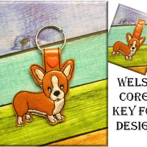 IN the Hoop Welsh Corgi Key Fob Embroidery Machine Design - Etsy